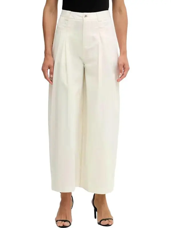 Sisley Pleated Wide-leg Trousers - Neutrals