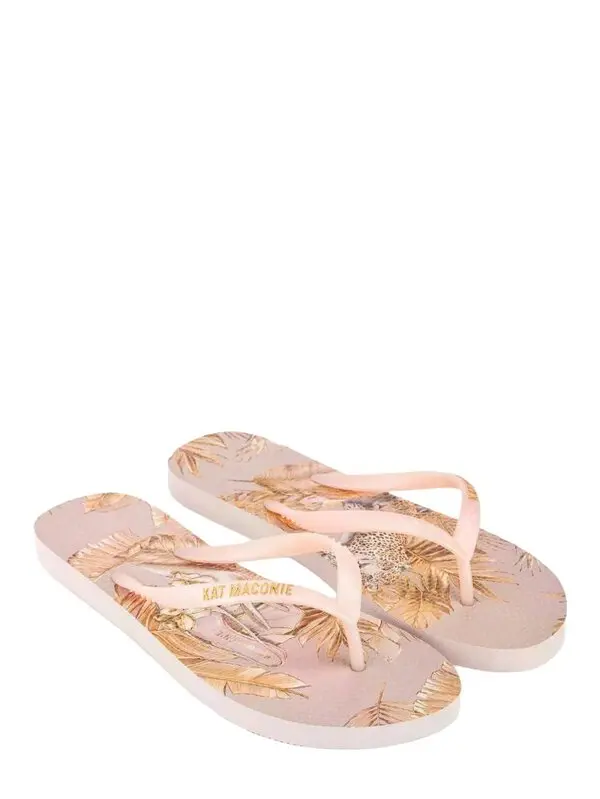 KAT MACONIE Sola Leopard-print Flip-flops - Neutrals