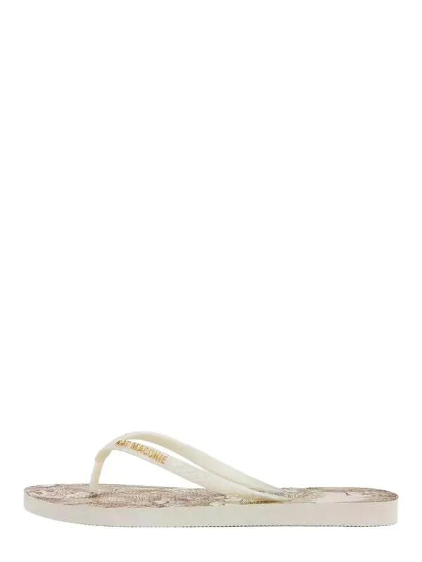 KAT MACONIE Sola Leaf-print Flip-flops - Neutrals