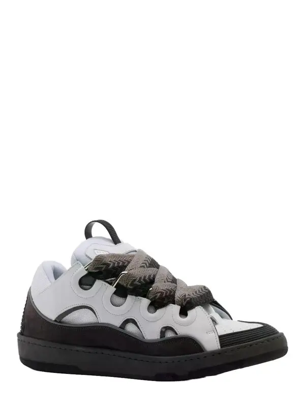 LANVIN Curb Oversized-lace Sneakers - Grey