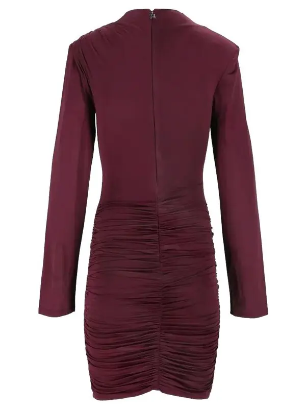 ROTATE BY BIRGER CHRISTENSEN Drapey Mini Dress Bordeaux - Red