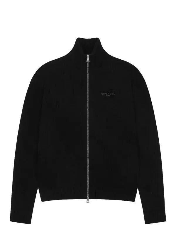 Givenchy Couture Seam Zipped Cardigan In Wool And Cashmere - Black