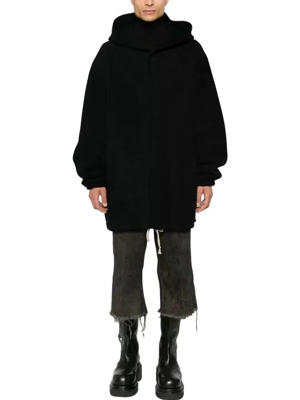Rick Owens Tour Hooded Single-breasted Coat - Black