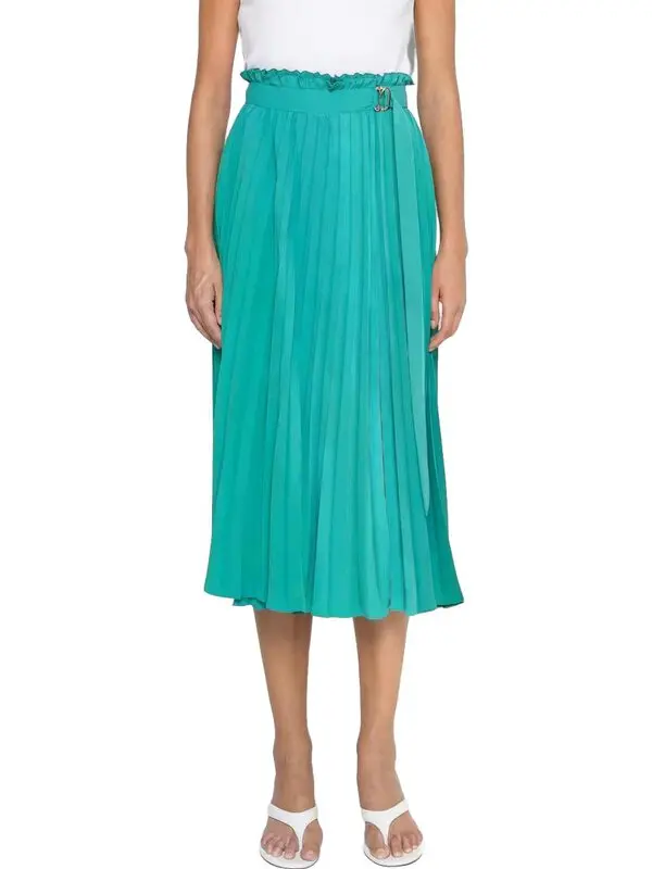 NISSA Pleated High-waisted Skirt - Green