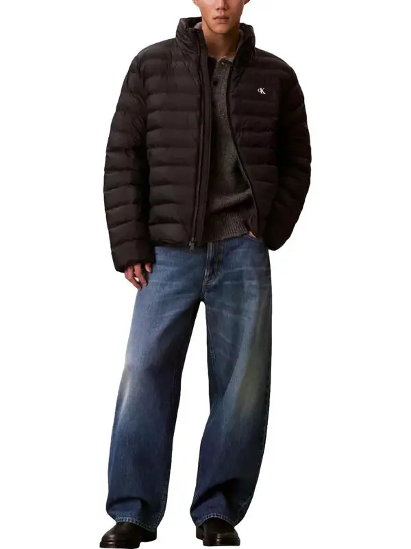 Calvin Klein Quilted Logo-print Jacket - Black