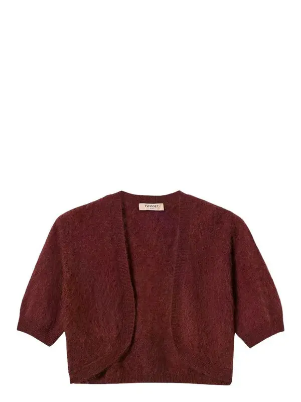 TWINSET Nolero Jacket Made Of Brushed Wool-blend - Red