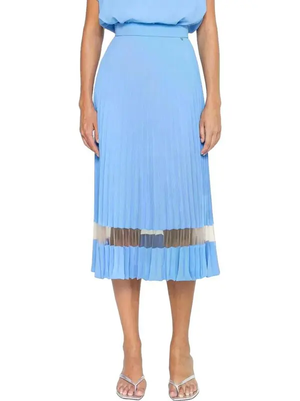 NISSA Pleated Midi Skirt - Blue