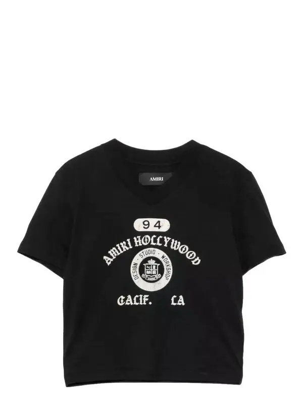 Amiri Logo-print V-neck T-shirt - Black