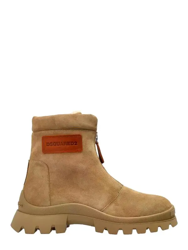Dsquared2 Logo-patch Suede Boots - Neutrals