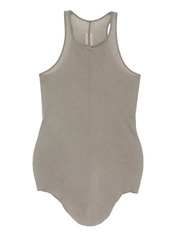 Rick Owens Ribbed Asymmetric Tank Top - Grey