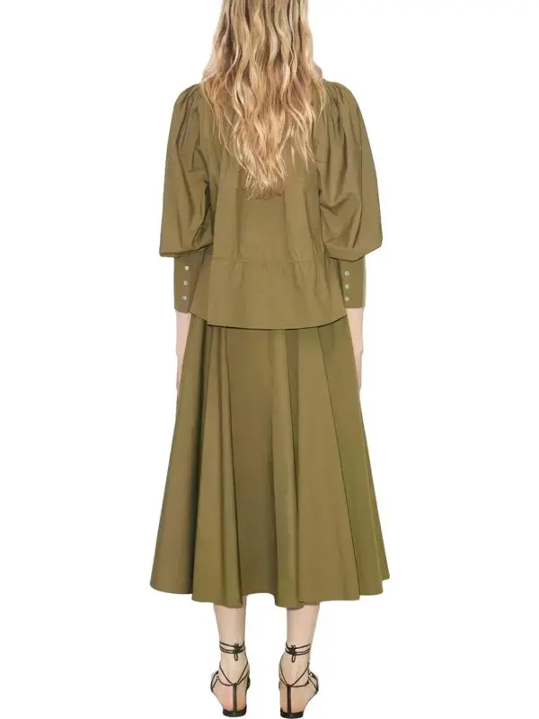 Tory Burch Cotton Poplin Skirt - Green