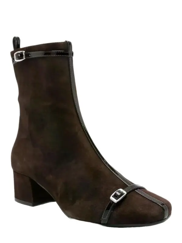 CAREL Buckle-detail Ankle Boots - Brown
