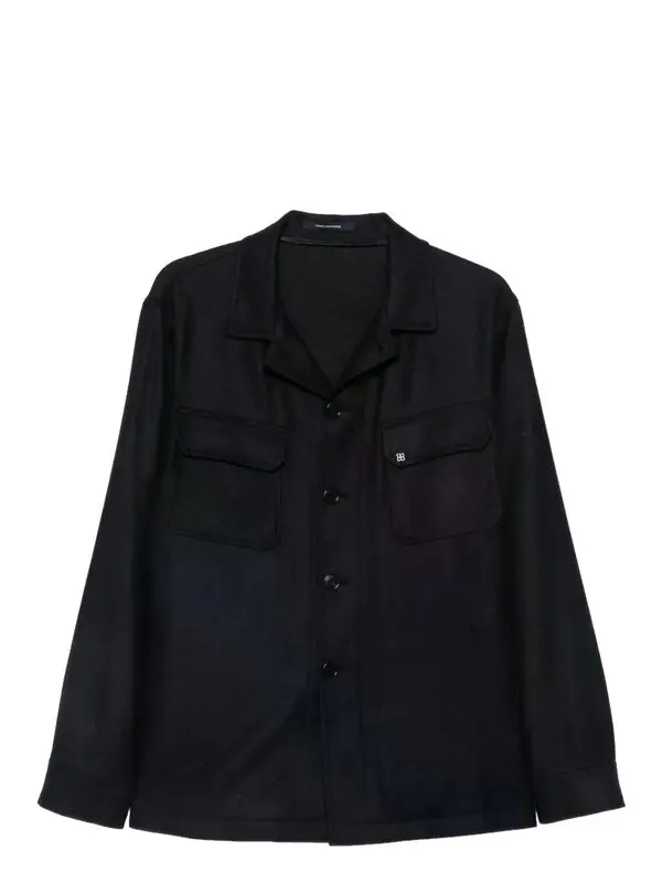 Tagliatore Button-up Wool Jacket - Blue
