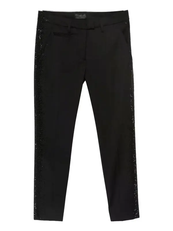 DONDUP Crystal-embellished Slim-fit Trousers - Black