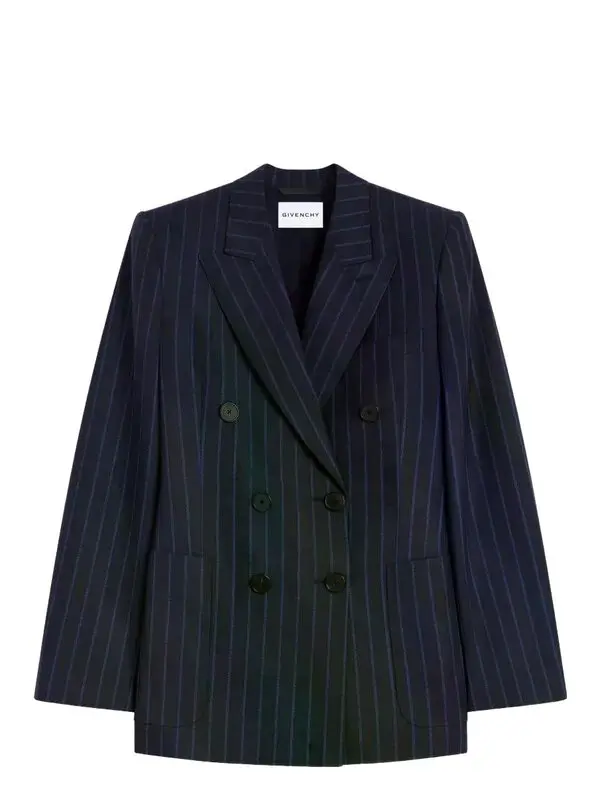 Givenchy Pinstripe Double-breasted Blazer - Blue