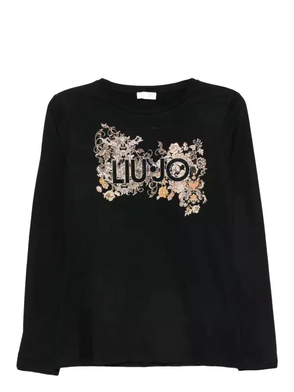 Liu Jo Logo-print Rhinestone-embellished T-shirt - Black