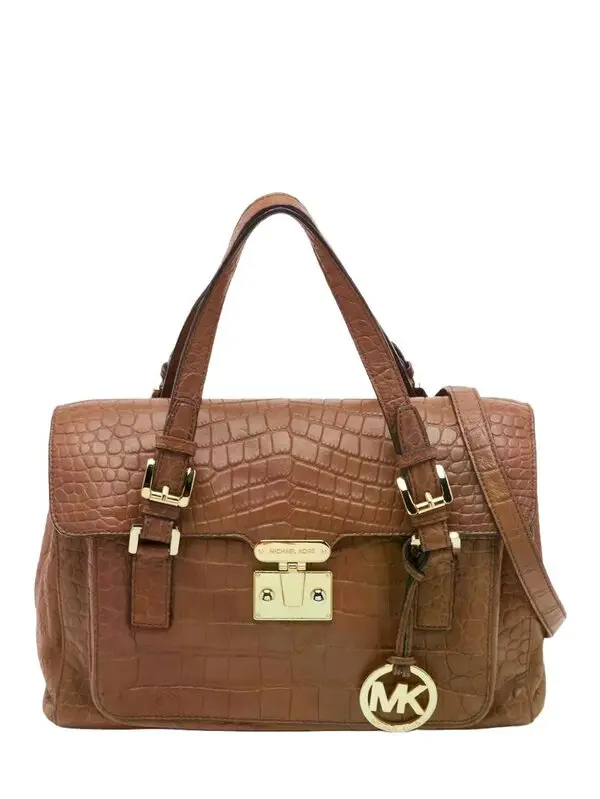 Michael Kors Croc-embossed Leather Tote Bag - Brown