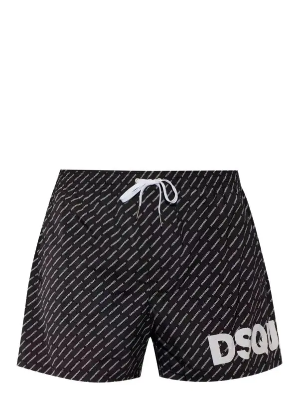 Dsquared2 Logo-print Drawstring Swim Shorts - Black