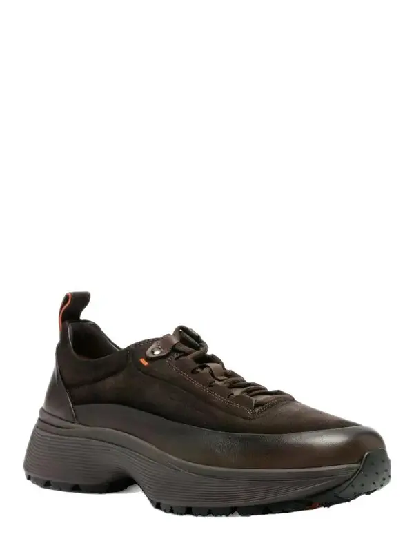Santoni Panelled Chunky-sole Sneakers - Brown