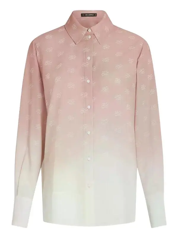 Karl Lagerfeld Printed Fluid Blouse - Pink
