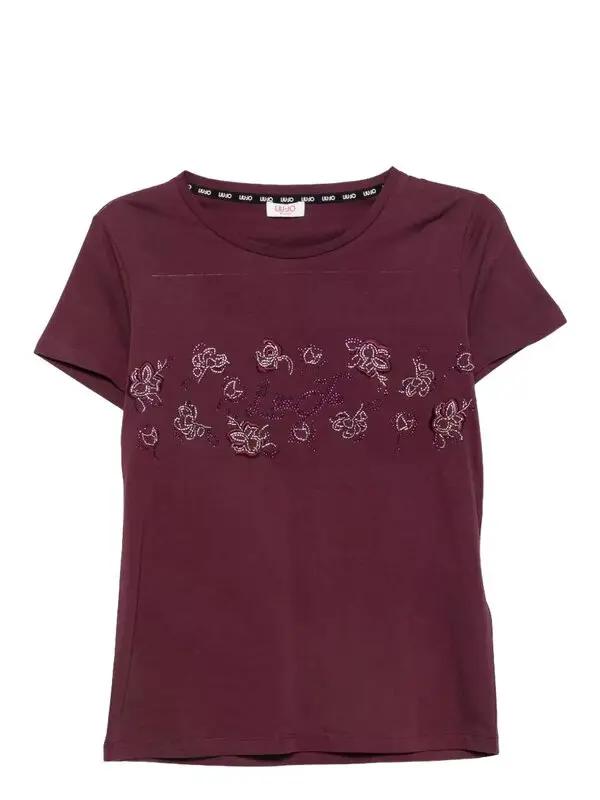 Liu Jo Rhinestone-embellished T-shirt - Red