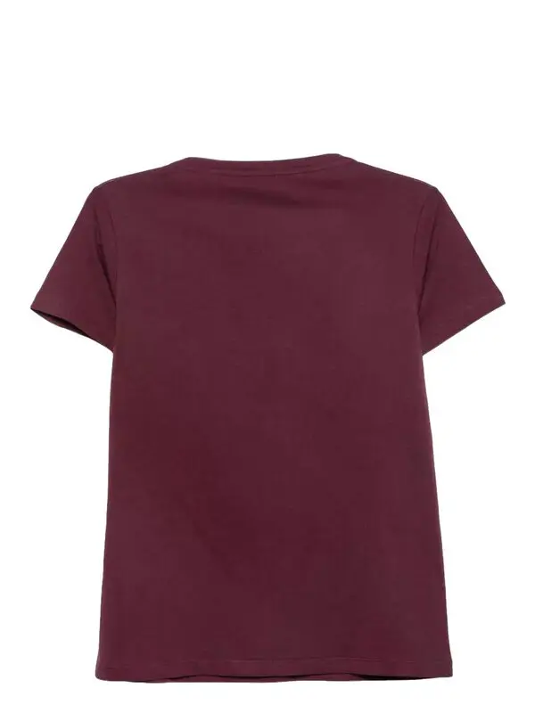 Liu Jo Rhinestone Embellished Floral Cotton T-shirt - Red