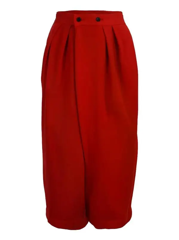 Comme Des Garçons 1988 Pleated Cropped Trousers - Red