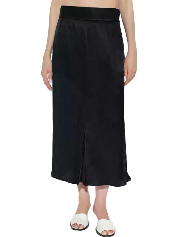MAISON MARGIELA Washed Silk Satin Midi Skirt - Black
