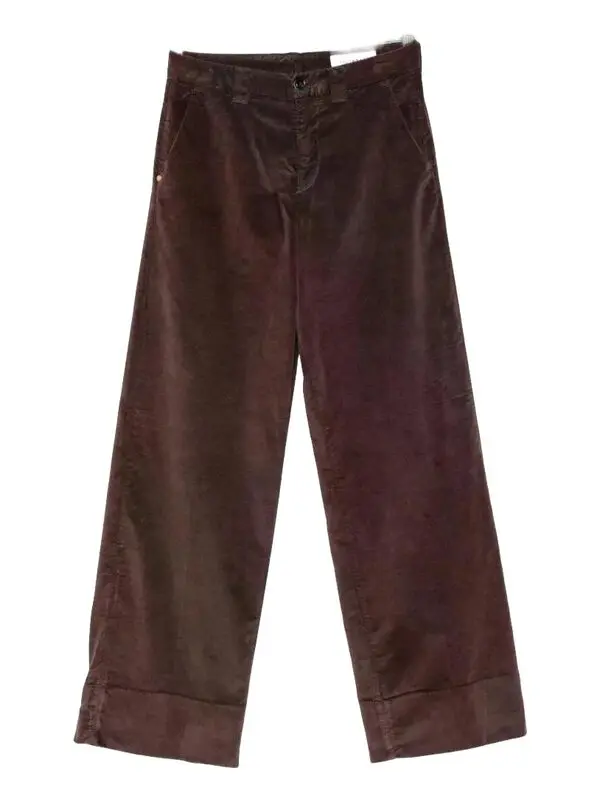WHITE SAND Corduroy Wide-leg Trousers - Brown