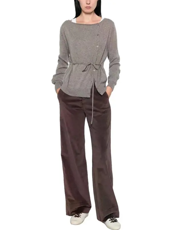 WHITE SAND Corduroy Wide-leg Trousers - Brown