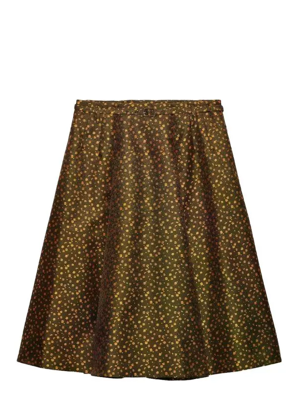 Prada Jacquard Duchesse Skirt - Green