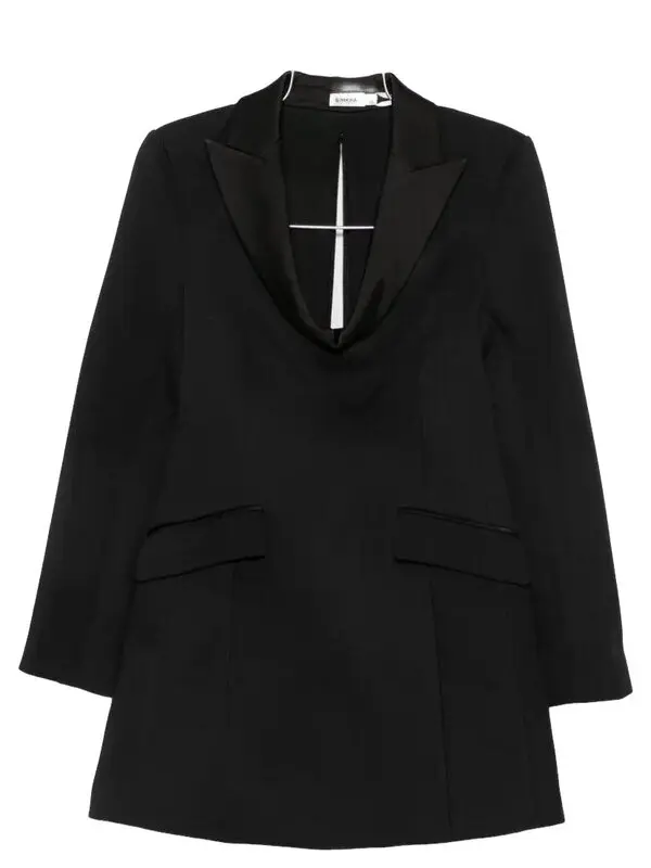 Simkhai Marina Satin-lapel Blazer Mini Dress - Black