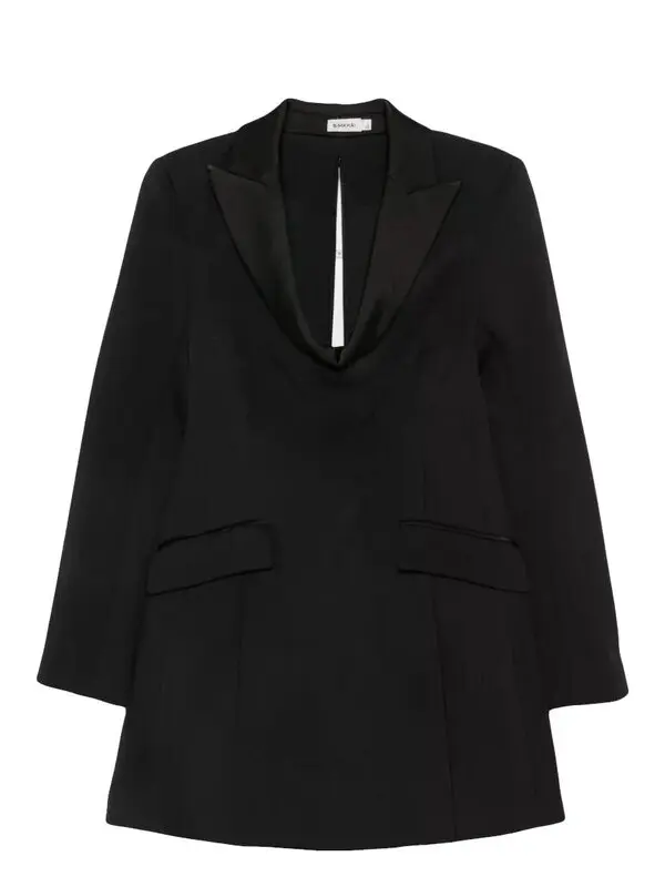 Simkhai Satin-lapel Blazer Mini Dress - Black