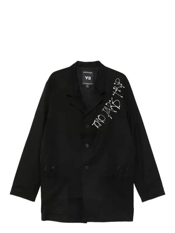Y3 Notched Lapel Blazer - Black