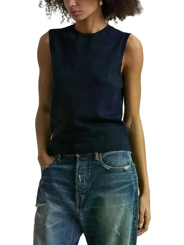 Polo Ralph Lauren Logo-embroidered Sleeveless Sweater - Blue