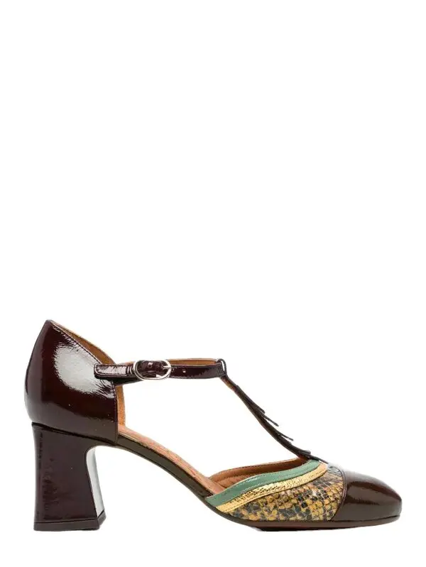 Chie Mihara Snake-effect Patent-leather Pumps - Brown