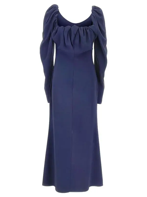 VIVIENNE WESTWOOD Gathered-neckline A-line Maxi Dress - Blue