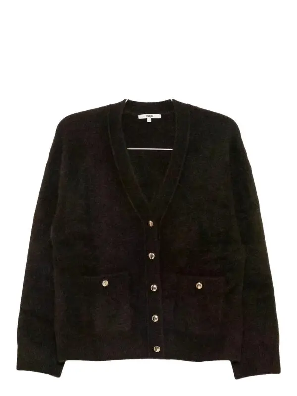 Maje Button-front V-neck Cardigan - Brown