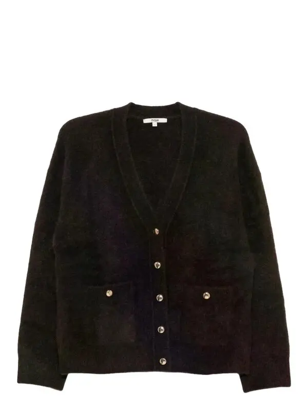 Maje Button-front V-neck Cardigan - Brown