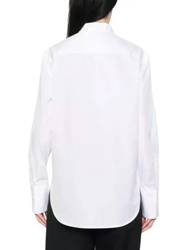 Seafarer Bib-front Band-collar Shirt - White