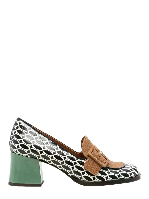 Chie Mihara Teisin Geometric-print Buckle-detail Pumps - Black