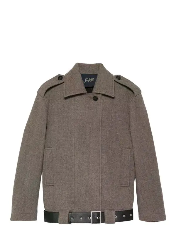 Seafarer Belted Epaulette Jacket - Brown