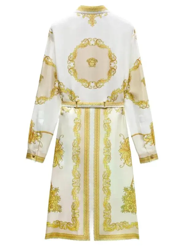 Versace Printed Silk-twill Midi Dress - White
