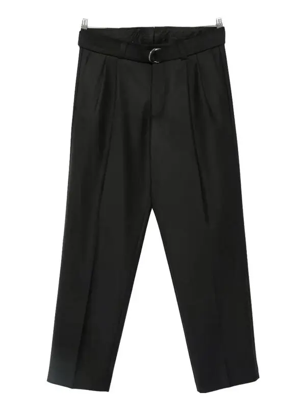 ERALDO Belted Pleated Trousers - Black