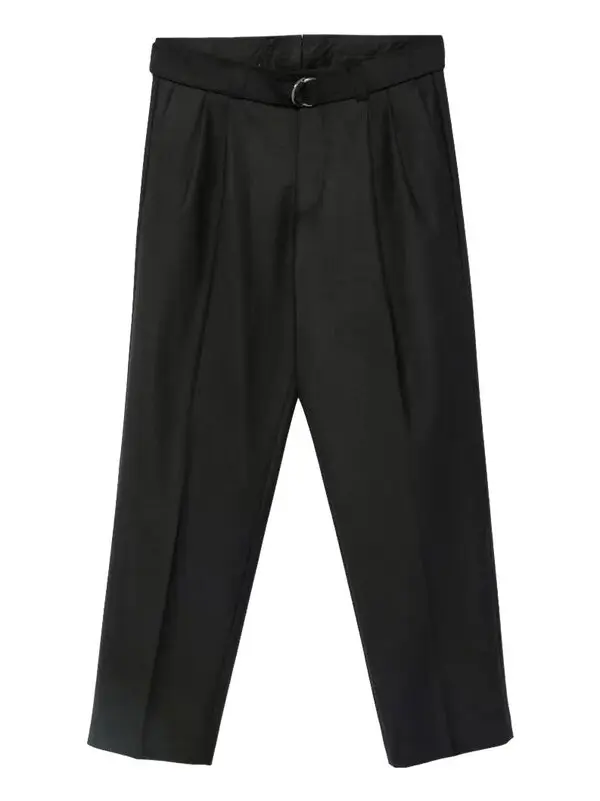 ERALDO Belted Pleated Trousers - Black