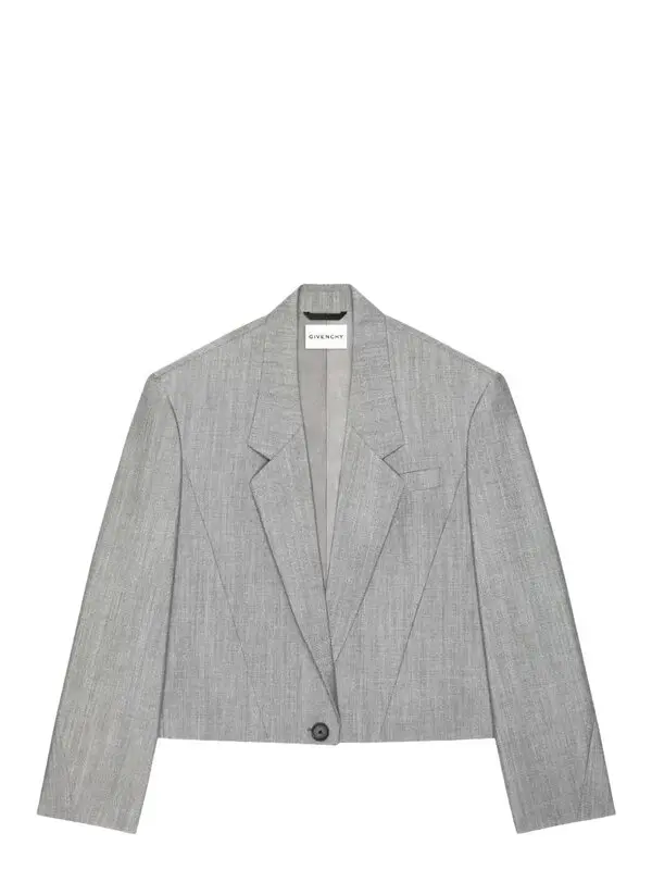Givenchy Single-breasted Cropped Jacket - Grey