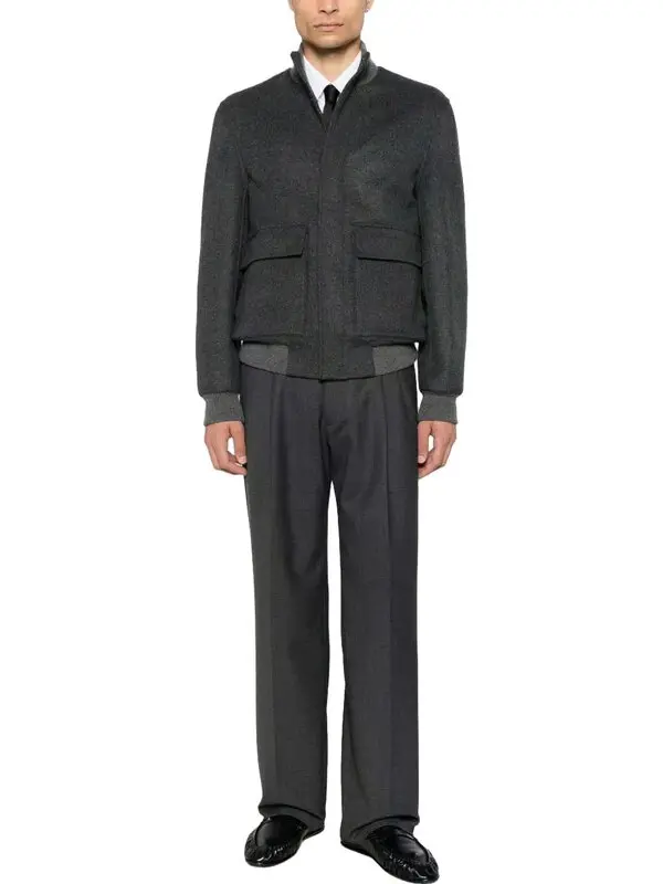 ERALDO Belted Pleated Trousers - Grey