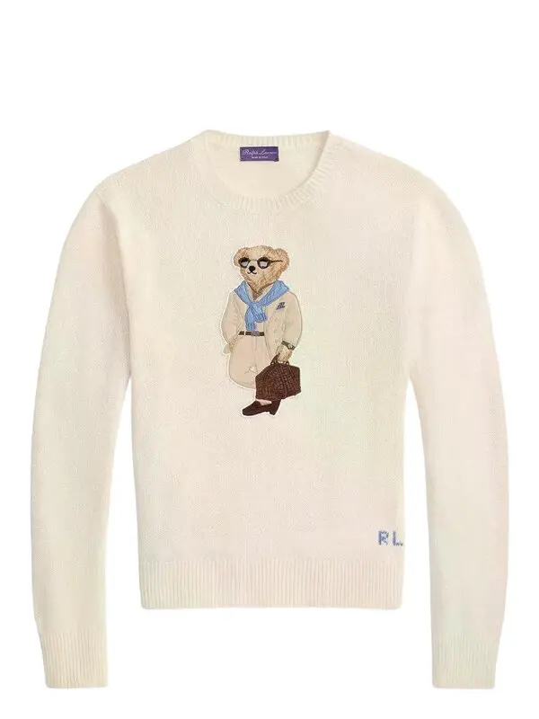 Ralph Lauren Purple Label Polo Bear Intarsia-knit Sweater - Neutrals