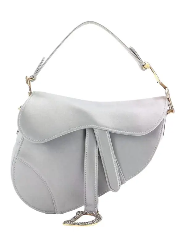 Dior Saddle Handbag Satin With Crystals Mini Shoulder Bag - Blue
