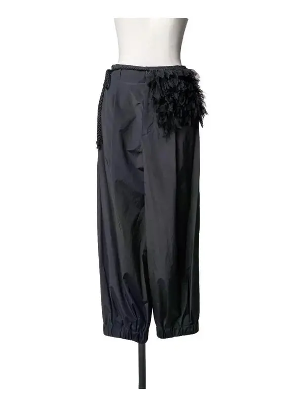 MULLER OF YOSHIOKUBO Canopy Tulle-detail Trousers - Black